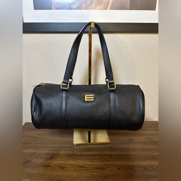 Etro | Bags | Etro E Black Leather Boston Bag | Poshmark